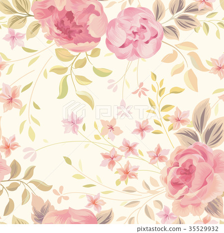 Floral seamless pattern. Flower garden background - Stock Illustration ...