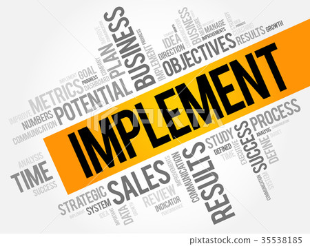 Implement word cloud - Stock Illustration [35538185] - PIXTA