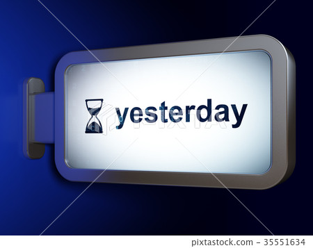 Timeline concept: Yesterday and Hourglass on - Stock Illustration ...