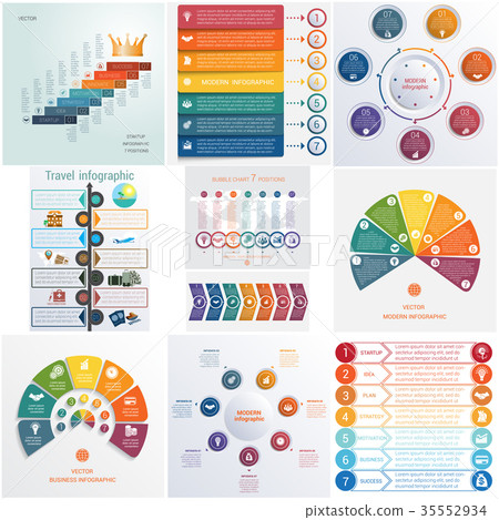 Set 10 universal templates elements Infographics - Stock Illustration ...