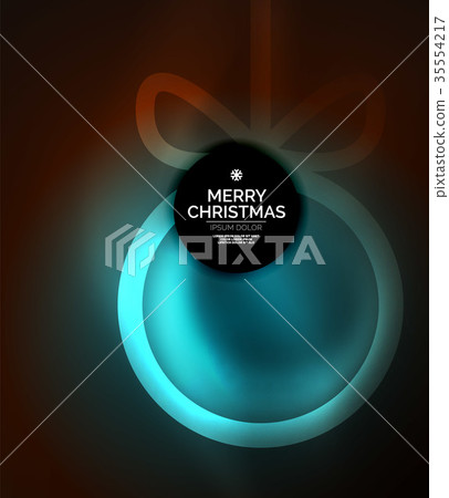 Christmas baubles, vector magic dark background - Stock Illustration ...