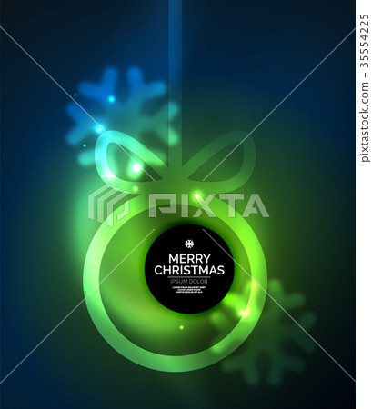 Christmas baubles, vector magic dark background - Stock Illustration ...