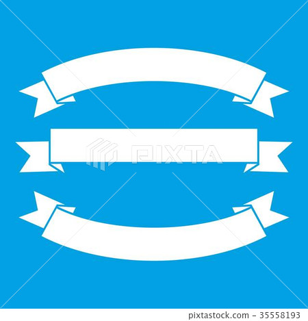 Ribbons icon white - Stock Illustration [35558193] - PIXTA
