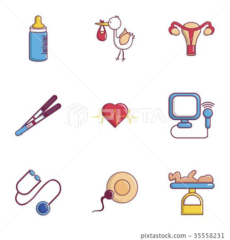 Baby health icons set, flat style - Stock Illustration [35558231] - PIXTA
