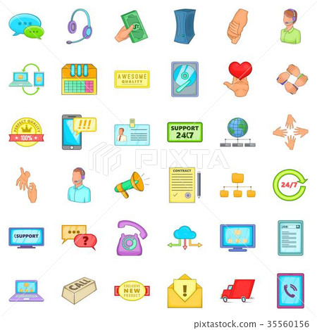 Good support icons set, cartoon style - Stock Illustration [35560156 ...
