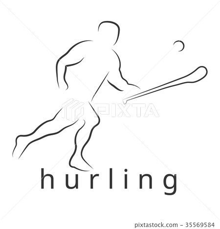 Vector hurling game. Irish hurling. Hurley and - Stock Illustration ...