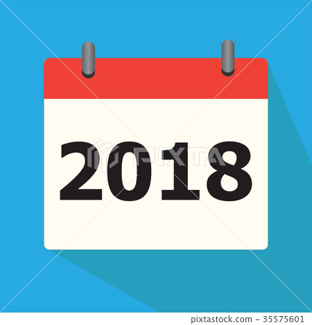 calendar for 2018 year for icon on blue background - Stock Illustration ...