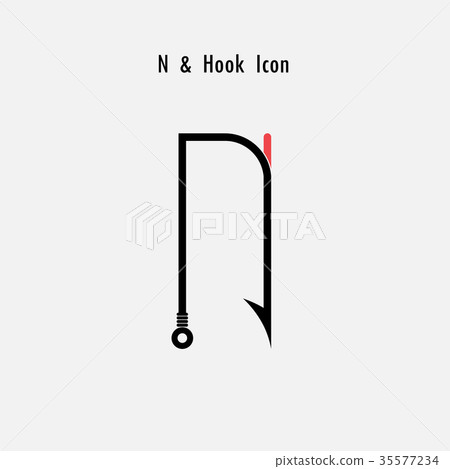Creative N- Letter icon abstract and hook icon - Stock Illustration ...