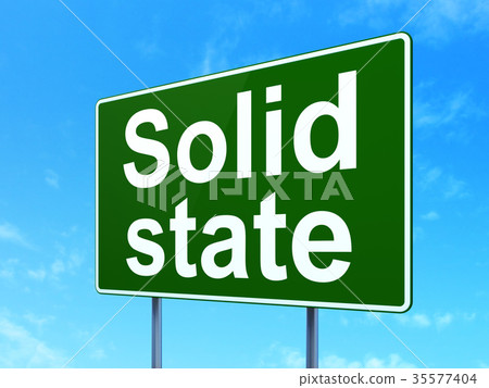 Science concept: Solid State on road sign - Stock Illustration ...