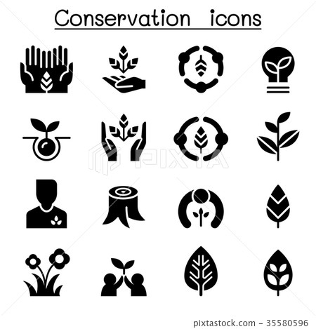 Eco friendly & Conservation icon set - Stock Illustration [35580596 ...
