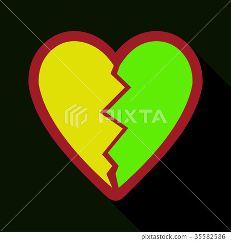Flat icon with shadow broken heart-插圖素材 [35582586] - PIXTA圖庫