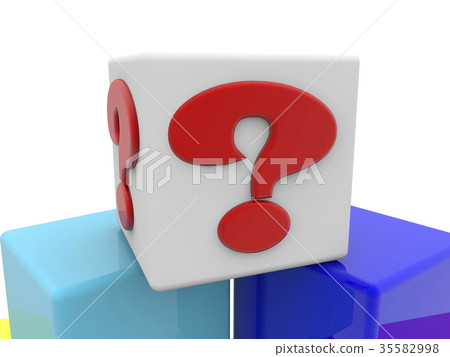 Question mark concept on toy cubes - Stock Illustration [35582998] - PIXTA