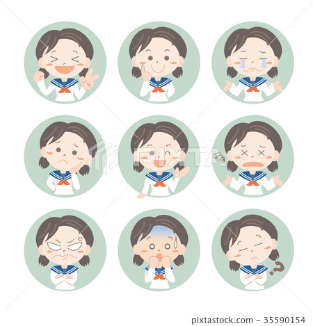 Pictogram icon 9 set, female student A - Stock Illustration [35590154 ...