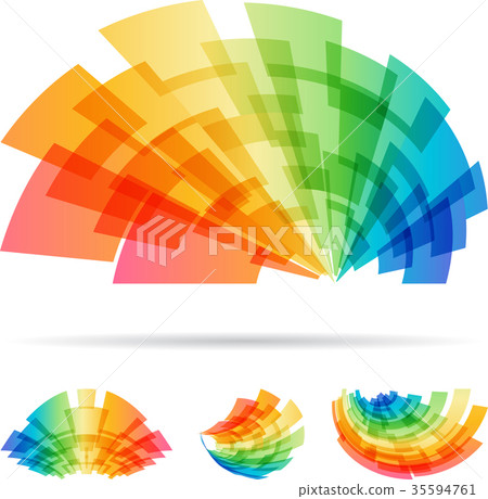 Colorful set abstract element on white background - Stock Illustration ...