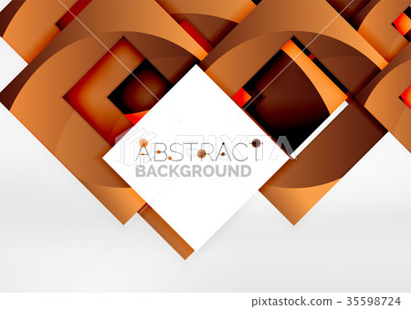 Squares geometric object in light 3d space - Stock Illustration ...