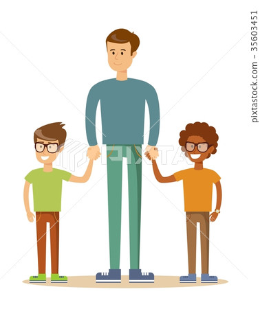 3 brothers isolated on white - Stock Illustration [35603451] - PIXTA