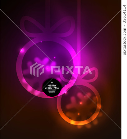 Christmas baubles, vector magic dark background - Stock Illustration ...