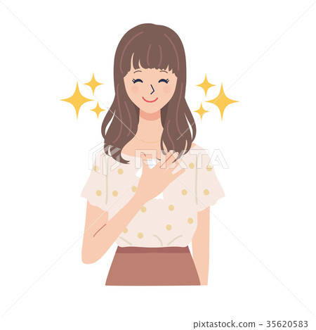Relieved young woman illustration - Stock Illustration [35620583] - PIXTA