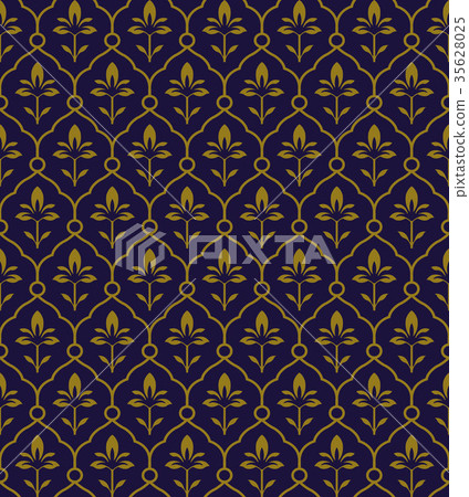 Antique seamless gold retro pattern background - Stock Illustration ...