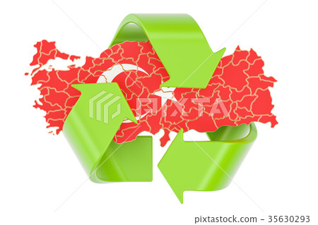Recycling in Turkey concept, 3D rendering - Stock Illustration ...