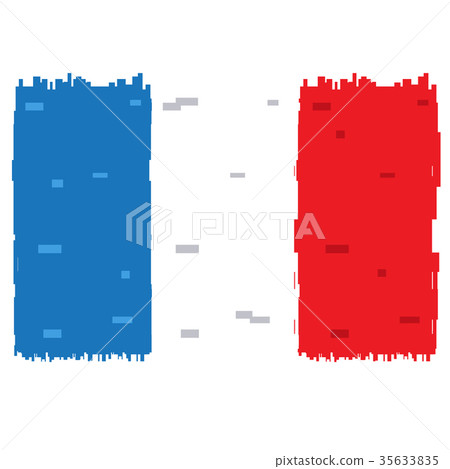 Pixelated flag of France - Stock Illustration [35633835] - PIXTA