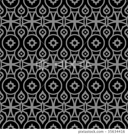 Antique seamless silver retro pattern background - Stock Illustration ...