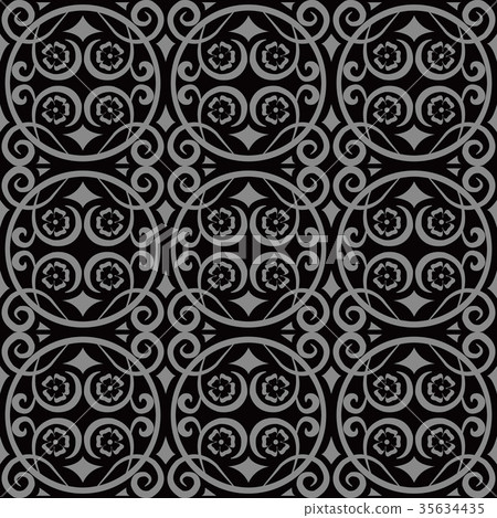 Antique seamless silver retro pattern background - Stock Illustration ...