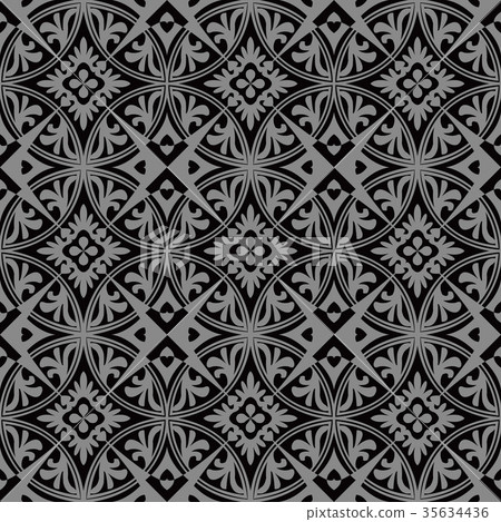 Antique seamless silver retro pattern background - Stock Illustration ...