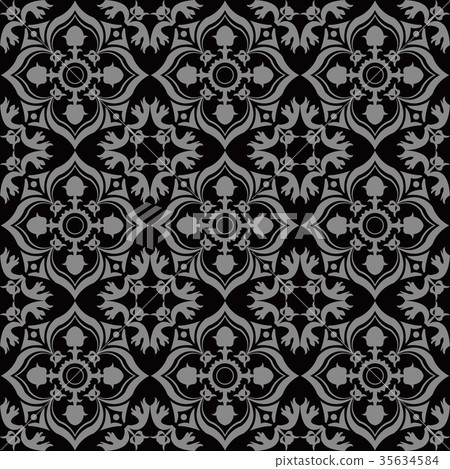 Antique seamless silver retro pattern background - Stock Illustration ...