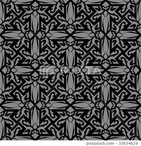 Antique seamless silver retro pattern background - Stock Illustration ...