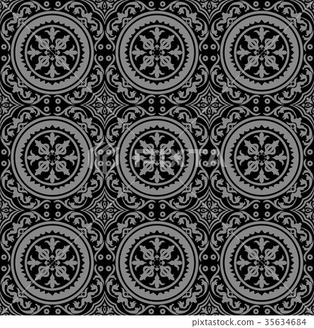 Antique seamless silver retro pattern background - Stock Illustration ...