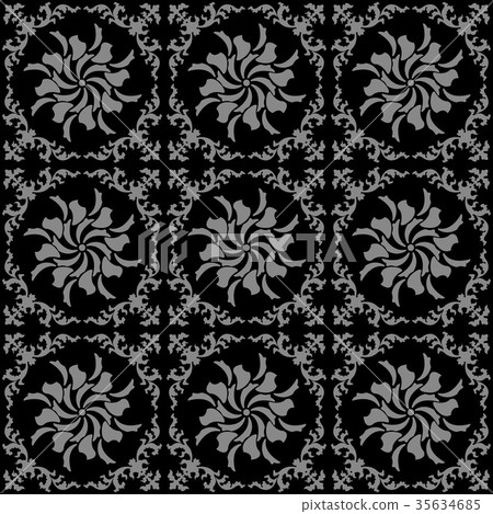 Antique seamless silver retro pattern background - Stock Illustration ...