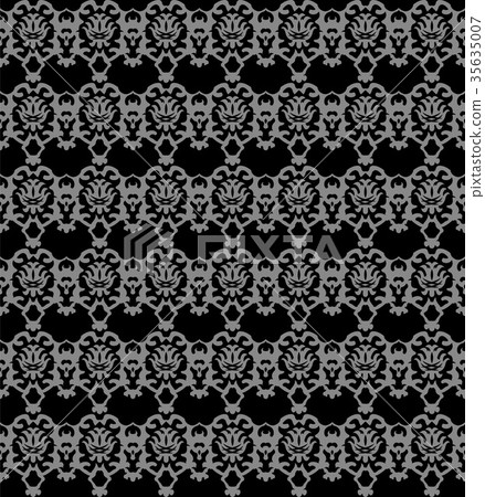 Antique seamless silver retro pattern background - Stock Illustration ...