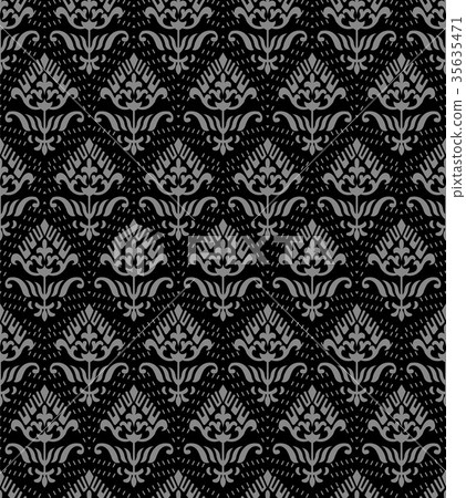 Antique seamless silver retro pattern background - Stock Illustration ...