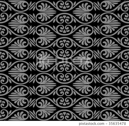 Antique seamless silver retro pattern background - Stock Illustration ...