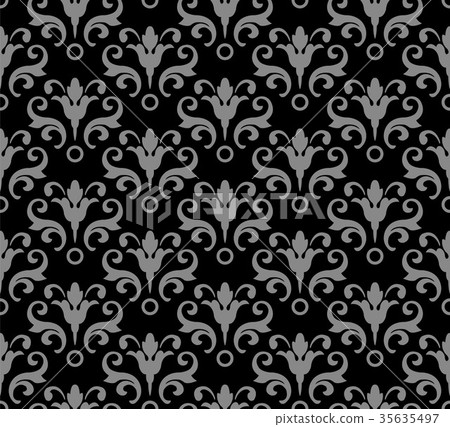 Antique seamless silver retro pattern background - Stock Illustration ...
