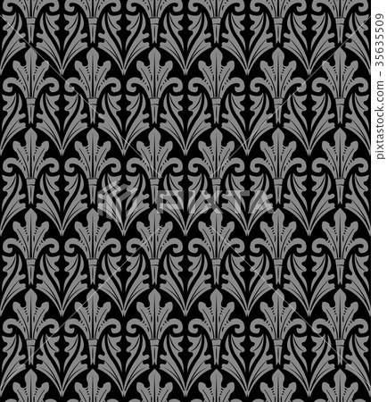 Antique seamless silver retro pattern background - Stock Illustration ...