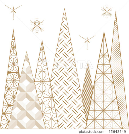 Christmas tree vector in Japanese pattern style. - Stock Illustration ...