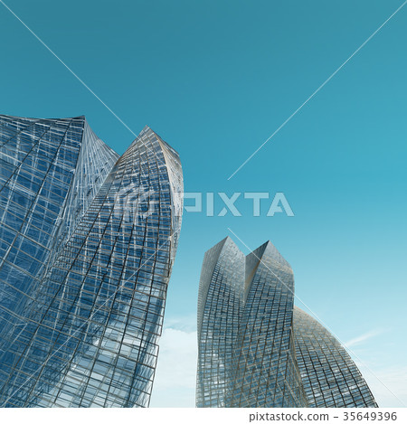 Skyscrapers 3d rendering construction - Stock Illustration [35649396 ...