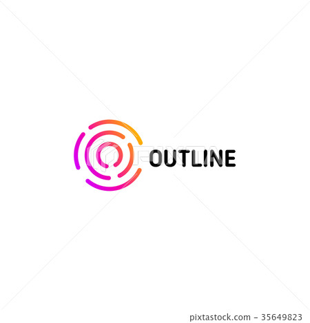 Isolated dotted line art logo template. Abstract - Stock Illustration ...