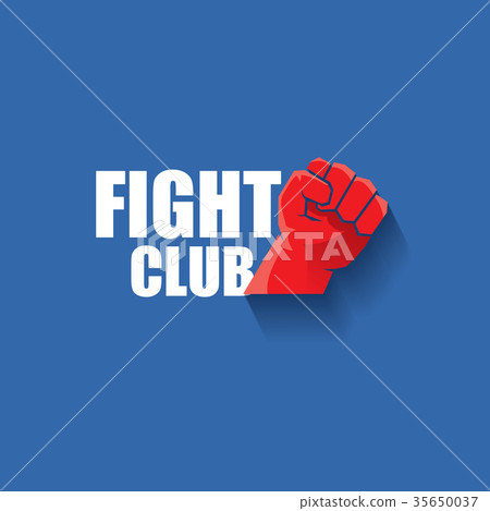 fight club vector logo with red man fist isolated - Stock Illustration ...
