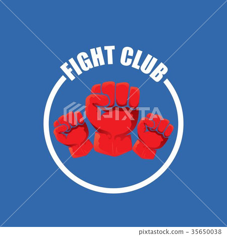 fight club vector logo with red man fist isolated - Stock Illustration ...
