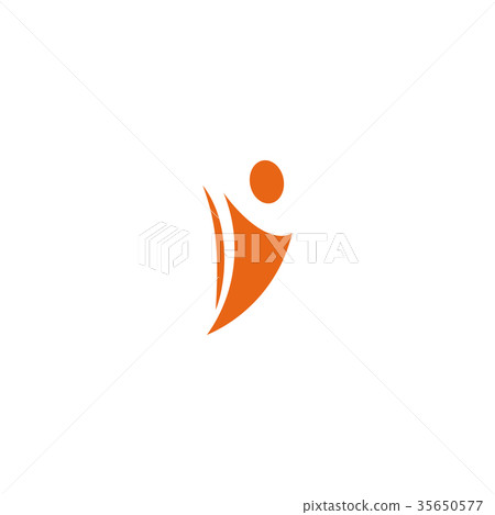 Isolated abstract orange color human body in - Stock Illustration ...