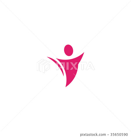 Isolated abstract pink color human body in motion - Stock Illustration ...