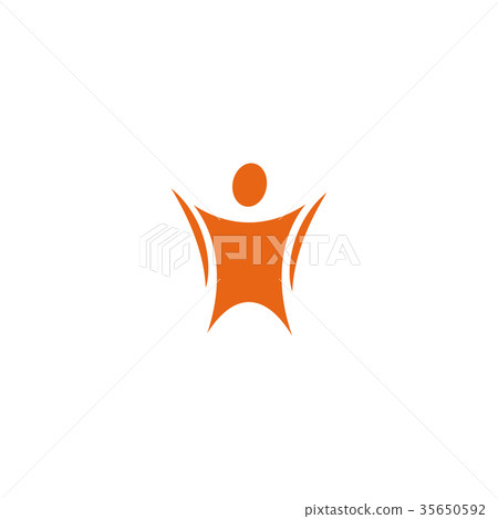 Isolated abstract orange color human body in - Stock Illustration ...