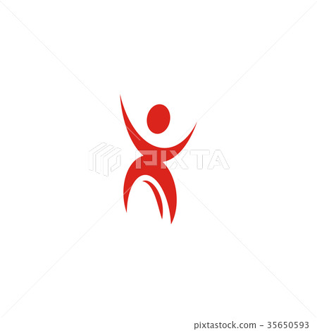 Isolated abstract red color human body in motion - Stock Illustration ...