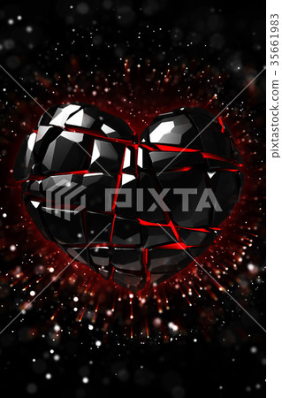 Brilliant ruby on black background. Black Crystal. - Stock Illustration ...