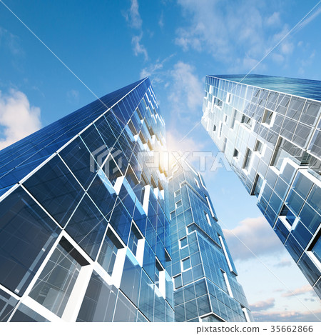 Abstract building 3d rendering scene - Stock Illustration [35662866 ...