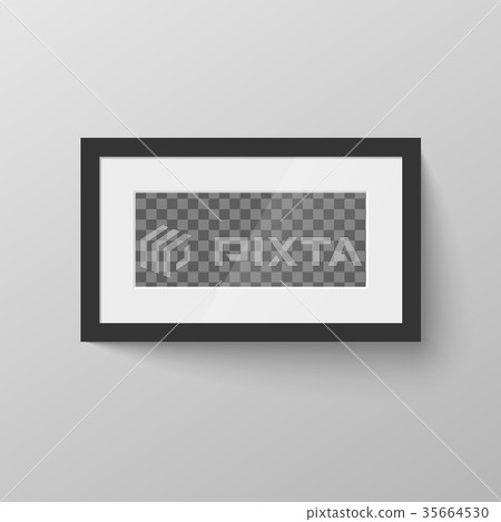 Horizontal black blank picture frame - Stock Illustration [35664530 ...