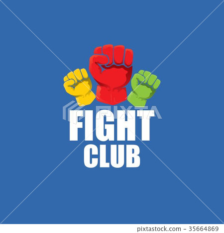 fight club vector logo with red man fist isolated - Stock Illustration ...
